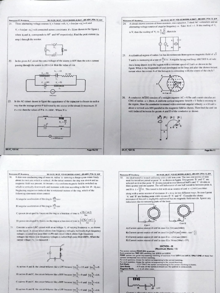 AC Practice Questions | PDF | Electrical Network | Voltage