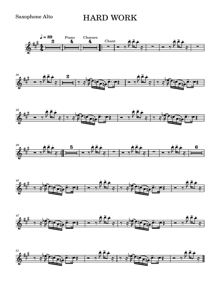 Alto Saxophone Hard Work Guide | PDF
