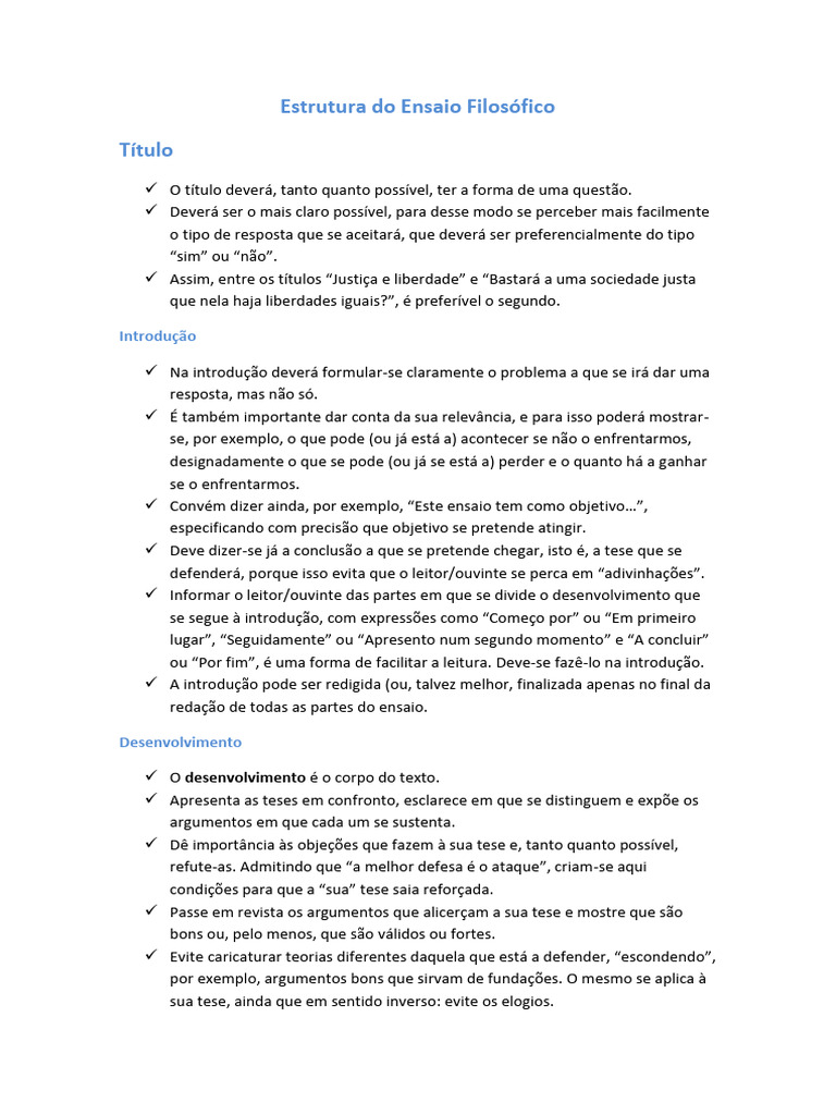 Estrutura Do Ensaio Filosófico | PDF | Argumento