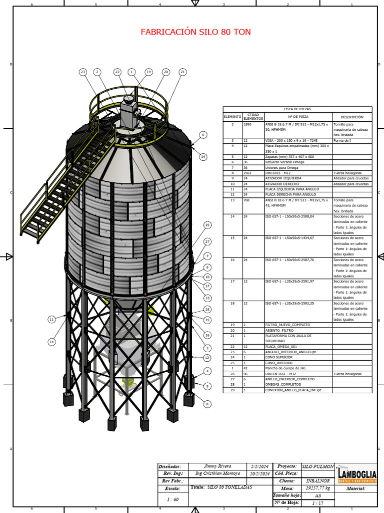 Lista de Piezas Silo 80 Toneladas | PDF