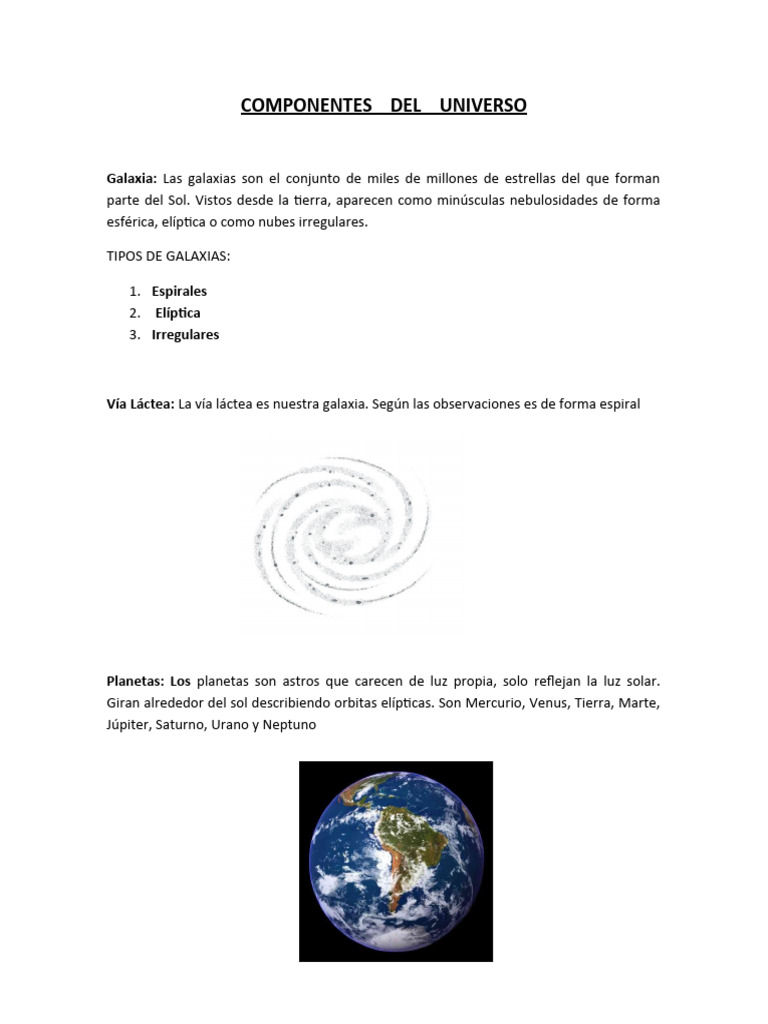 Componentes Del Universo | PDF