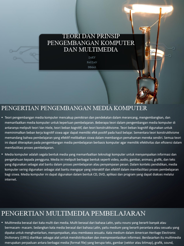 Teori Dan Prinsip Pengembangan Komputer Dan Multimedia | PDF