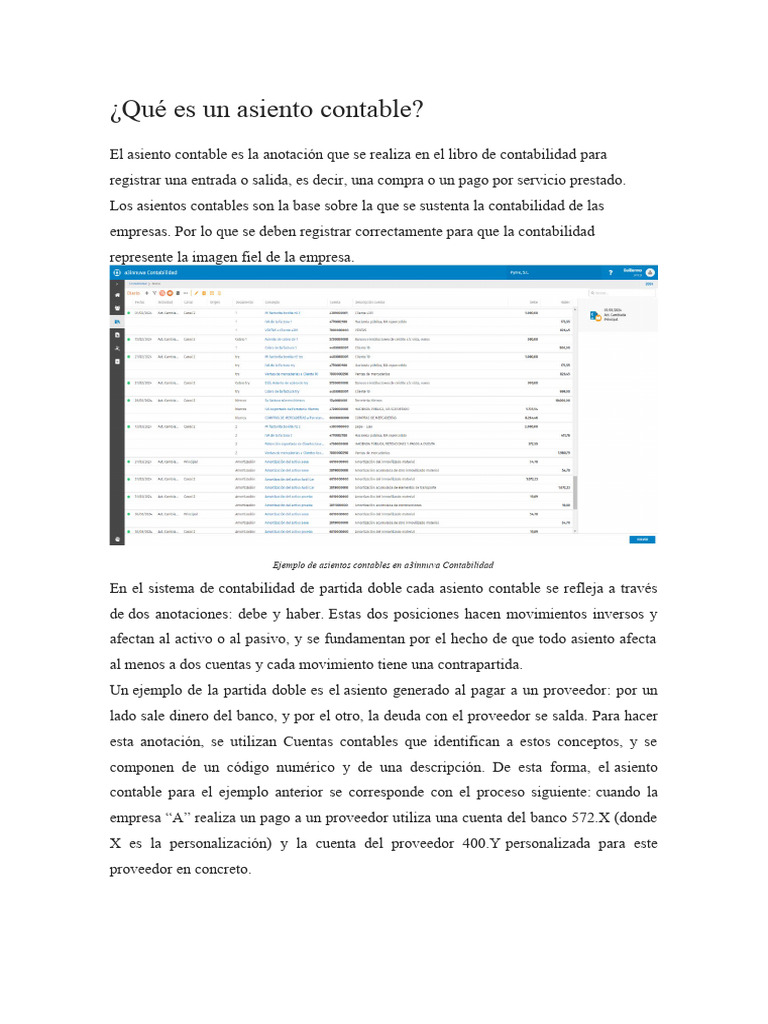 Qué Es Un Asiento Contable | PDF | Contabilidad | Business