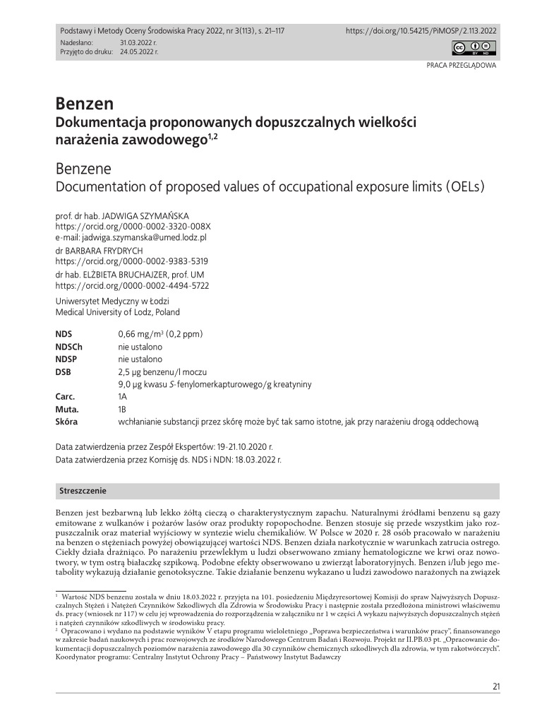 Benzen Dokumentacja Proponowanych D | PDF