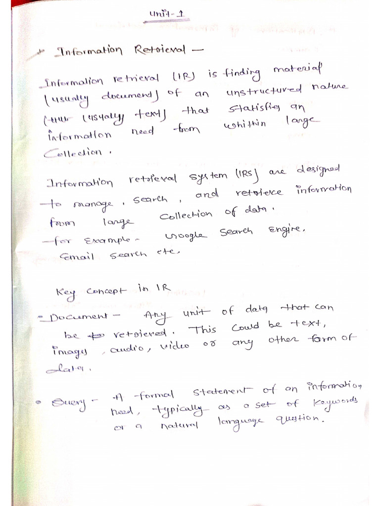 Information Retrieval Notes | PDF
