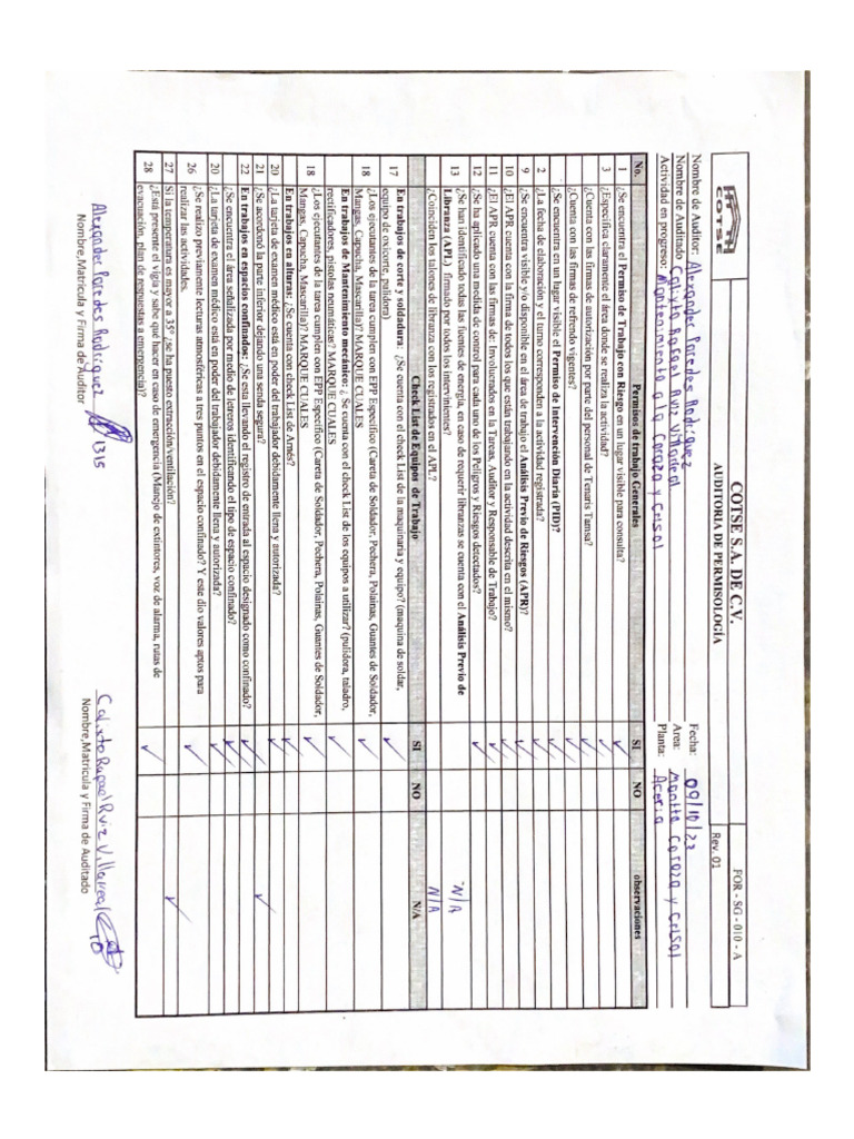Auditoria de Permisologia | PDF