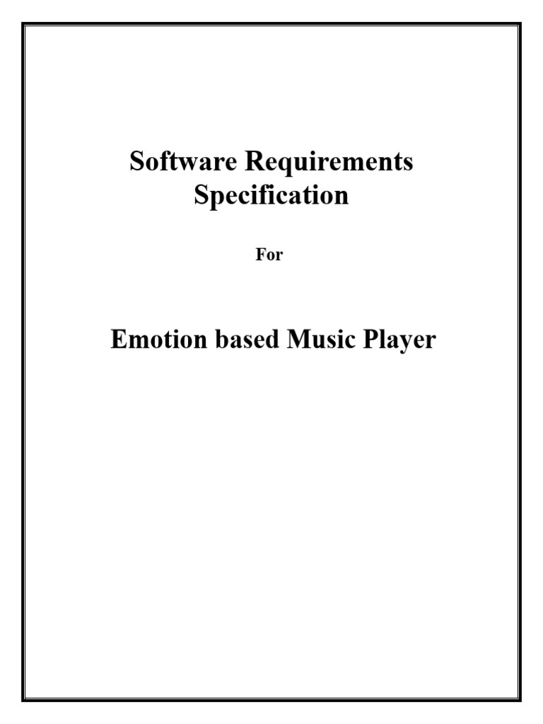 Emotion Based Music Player SRS | PDF | Databases | Cloud Computing