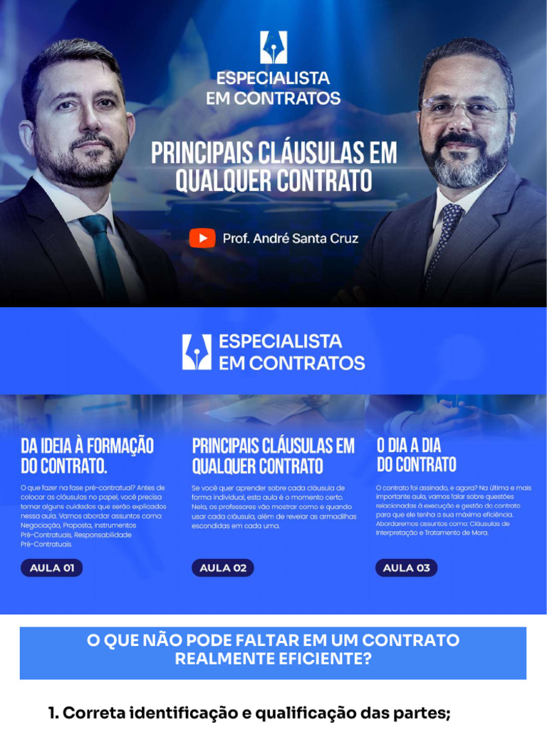 Especialista em Contratos - Aula 02 - Principais Cláusulas em Qualquer ...