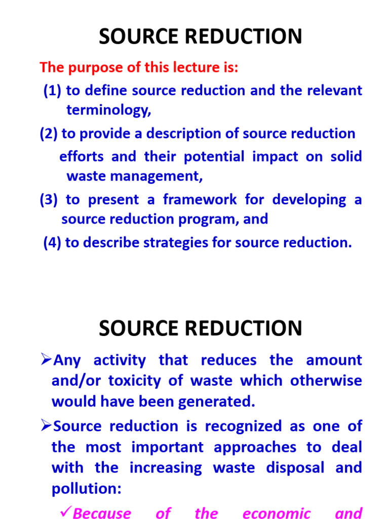 l4 Source Reduction | Download Free PDF | Waste Management | Waste