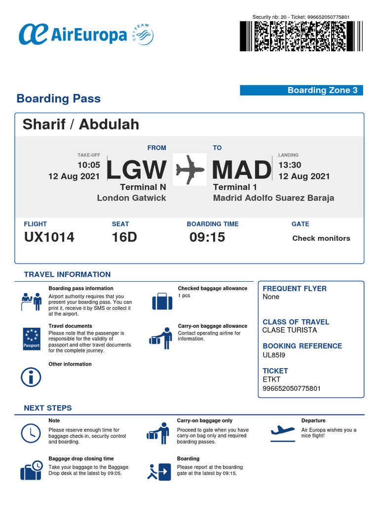 Boarding Pass | PDF | Baggage | Transport