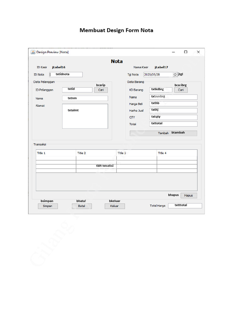 Membuat Design Form Nota ALL | PDF