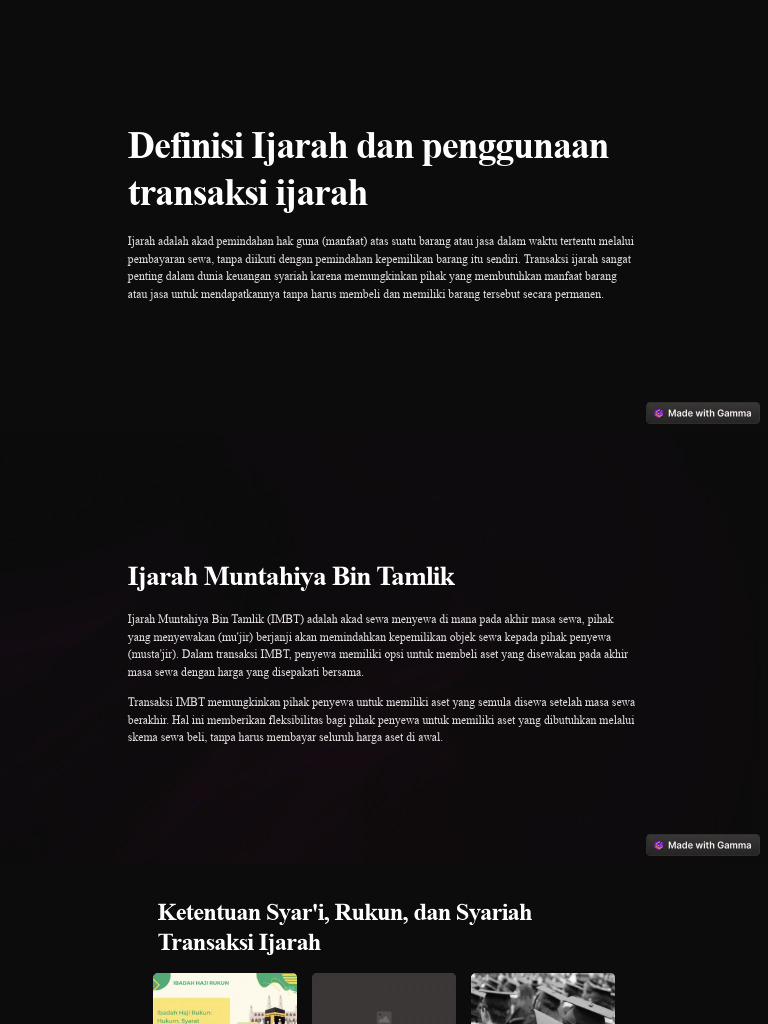 Definisi Ijarah Dan Penggunaan Transaksi Ijarah | PDF | Bisnis | Hukum