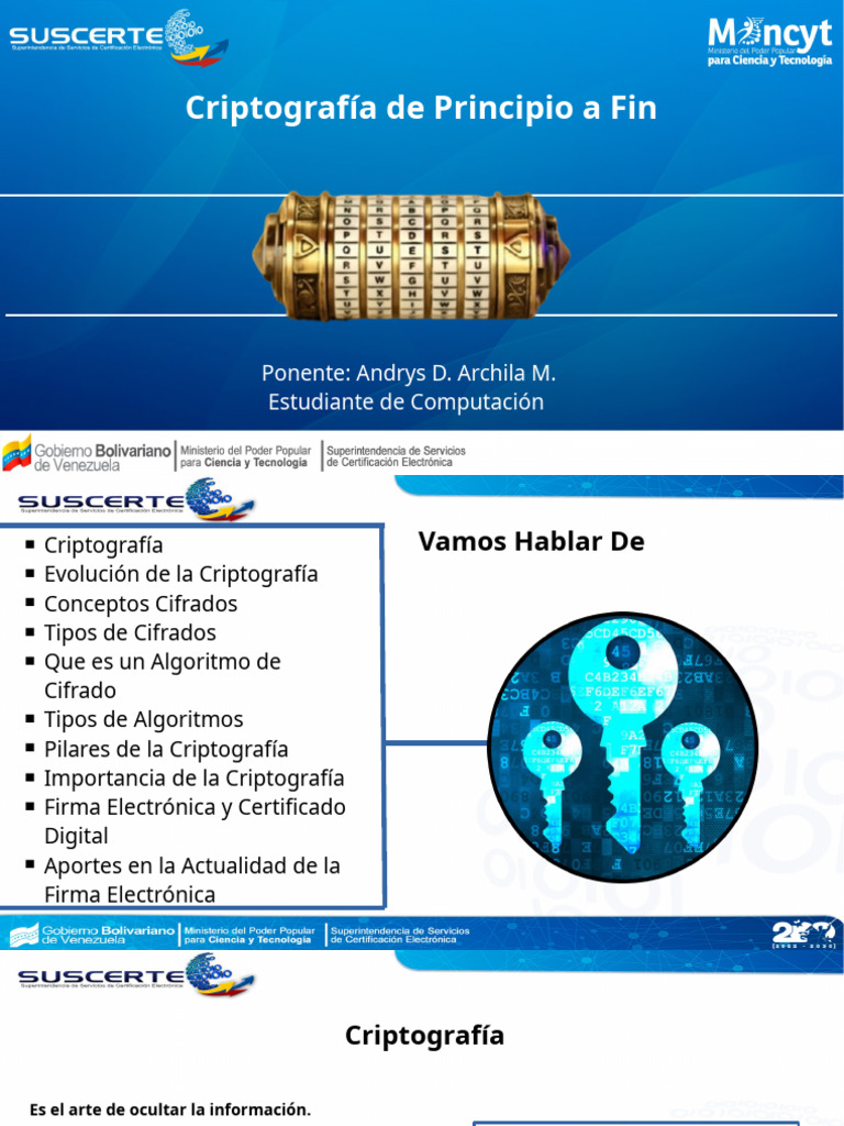 Presentacion Cripto | Descargar gratis PDF | Criptografía | Cifrado