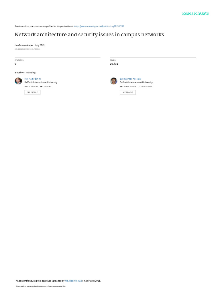 Campus Network Security Guide | PDF | Computer Network | Network Switch
