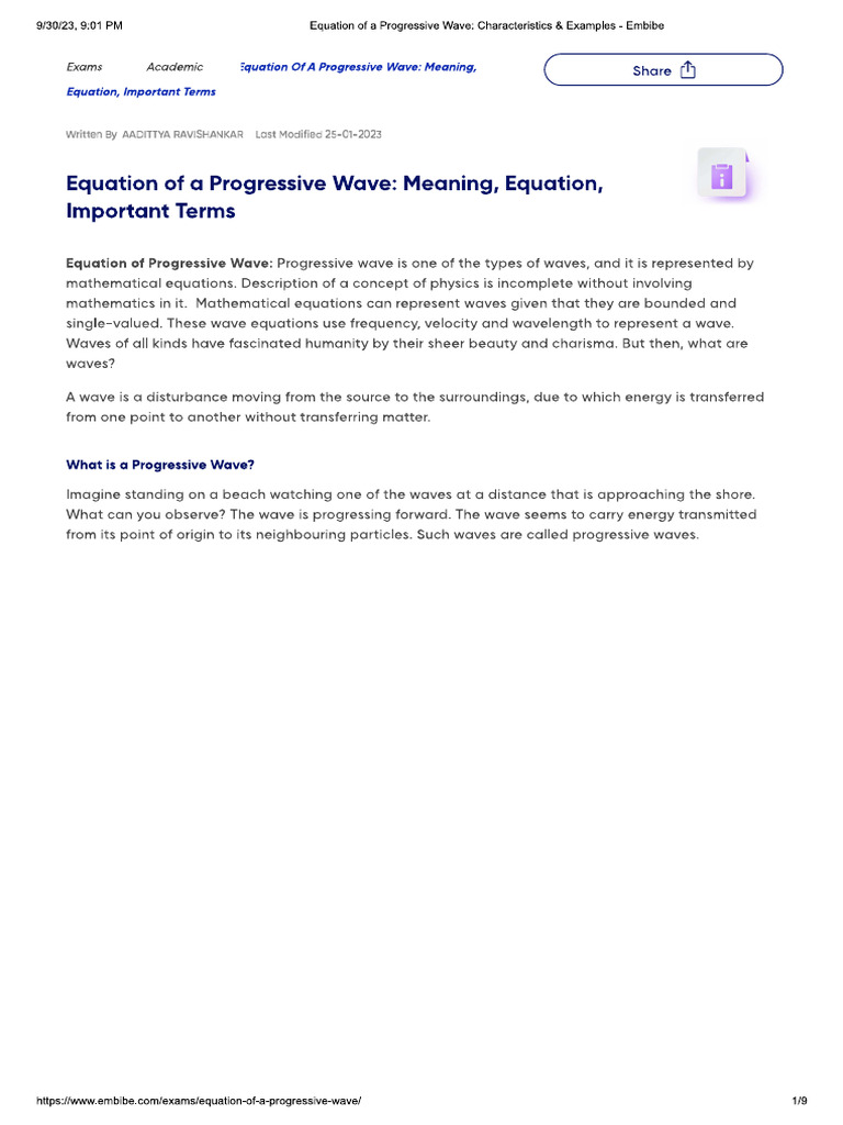 Progressive Wave | PDF
