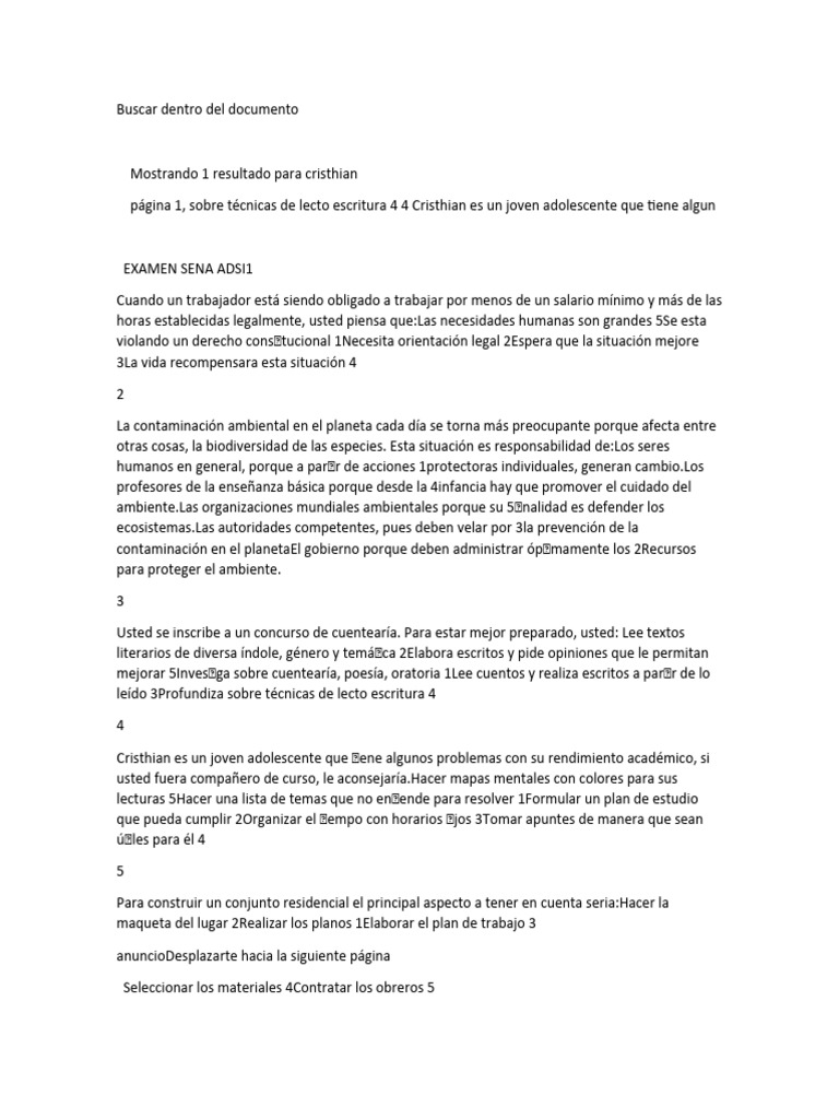 examen sena II | PDF | Entorno natural