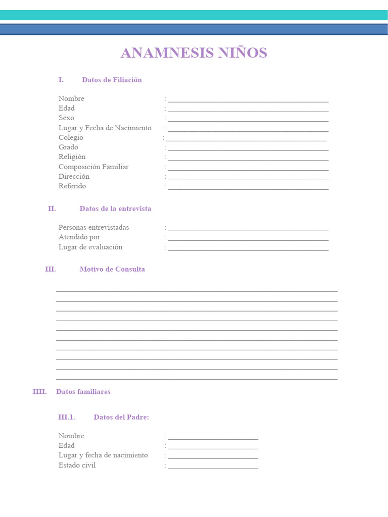 Anamnesis - Ninos | PDF