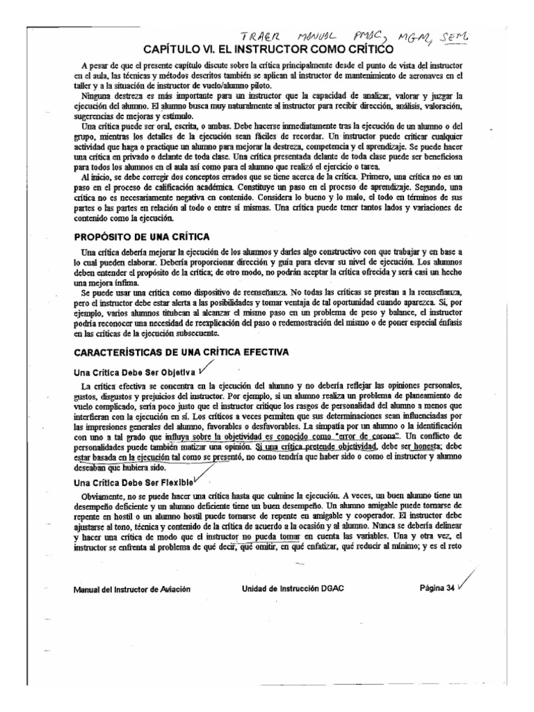 Manual Del Instructor de Aviacion | PDF