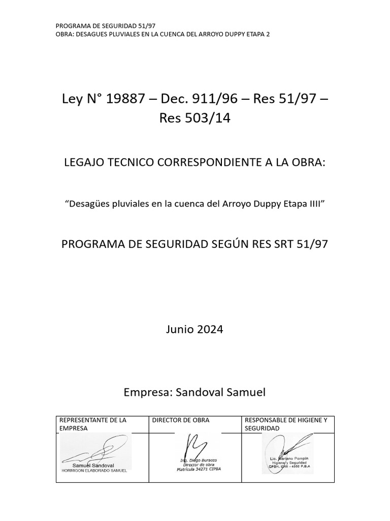 PROGRAMA DE SEGURIDAD 51 Frente 3 | PDF | Escalera | Colector de aguas pluviales