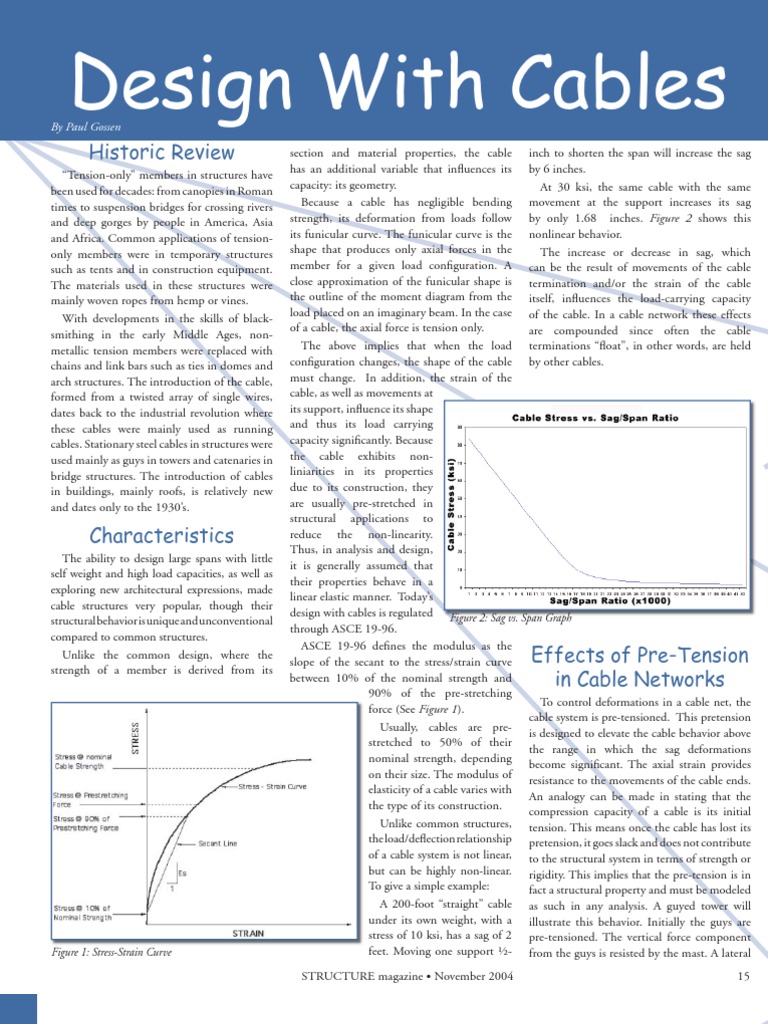 Effects of Pre-Tension in Cable Networks | PDF | Deformation ...