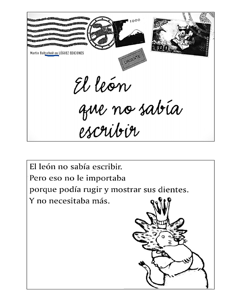 El león que no sabía escribir | PDF