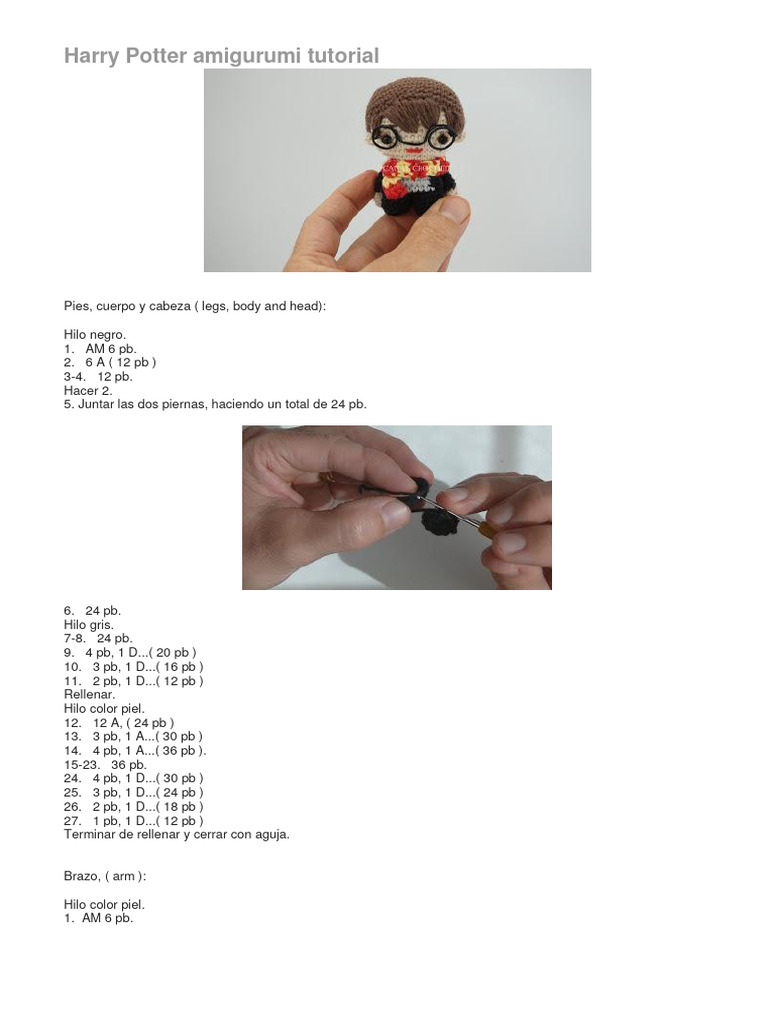 Tutorial Amigurumi de Harry Potter | PDF