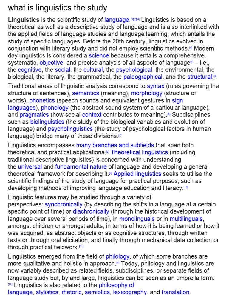 What Is Linguistics The Study | Download Free PDF | Linguistics | Cognition