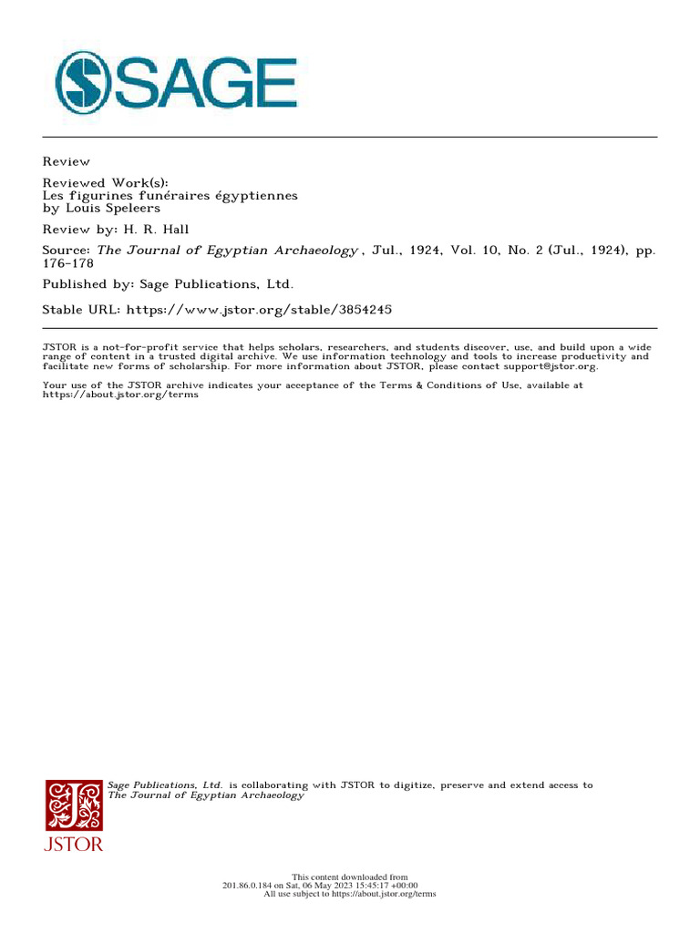 HALL, H. R. Review of Speelers | PDF | Archaeology