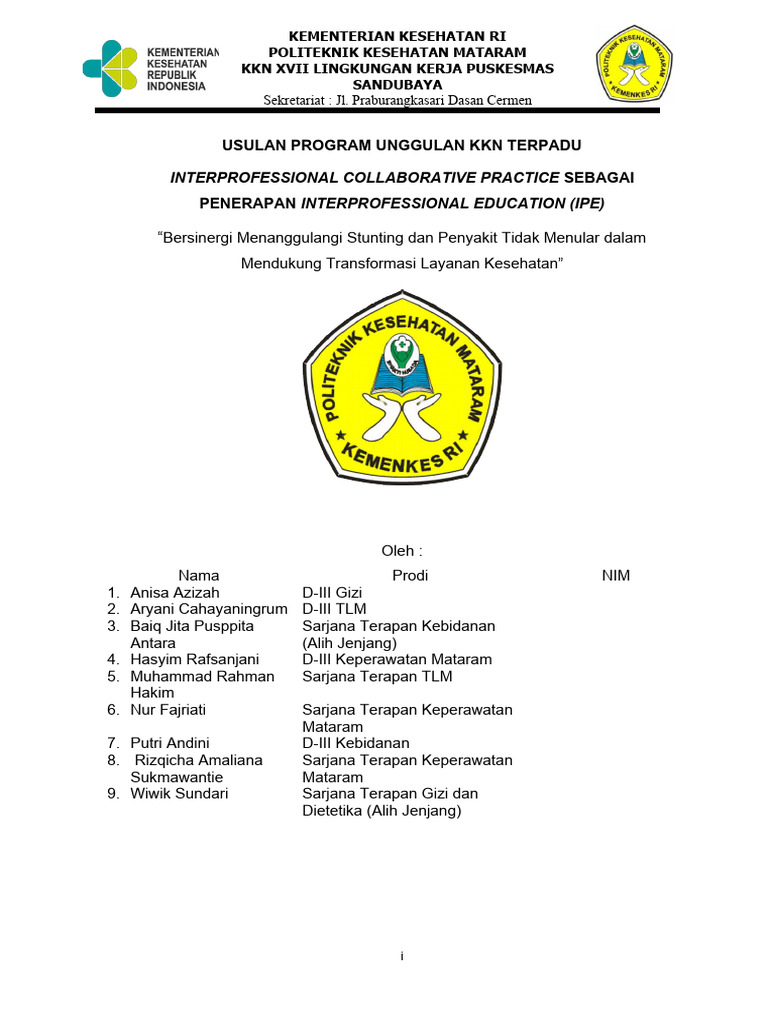 Proposal Program Unggulan 1 | PDF