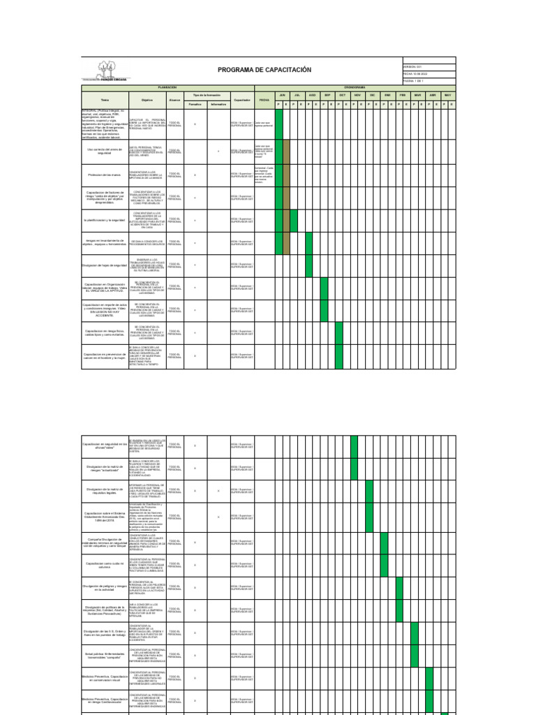 Programa de Capacitaciones | PDF