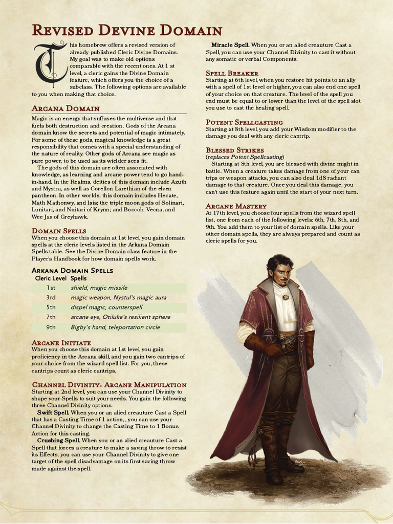 Revised Arcana Domain - The Homebrewery | PDF | Dungeons & Dragons | Gary Gygax Games