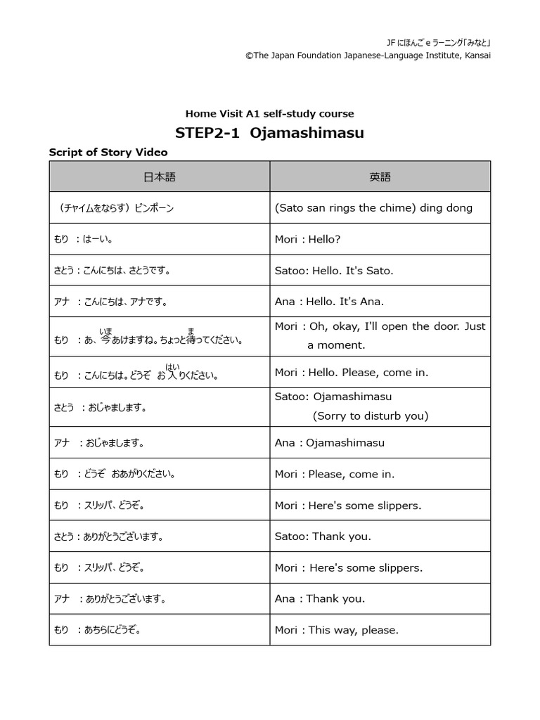 HomeVisit STEP2-1 Script | PDF