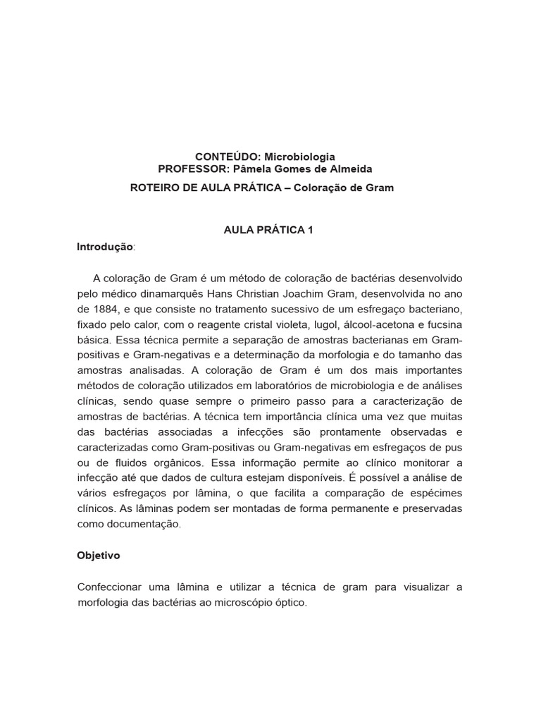 Relatorio Coloracao Gram Micro - Sem - Imagem | PDF