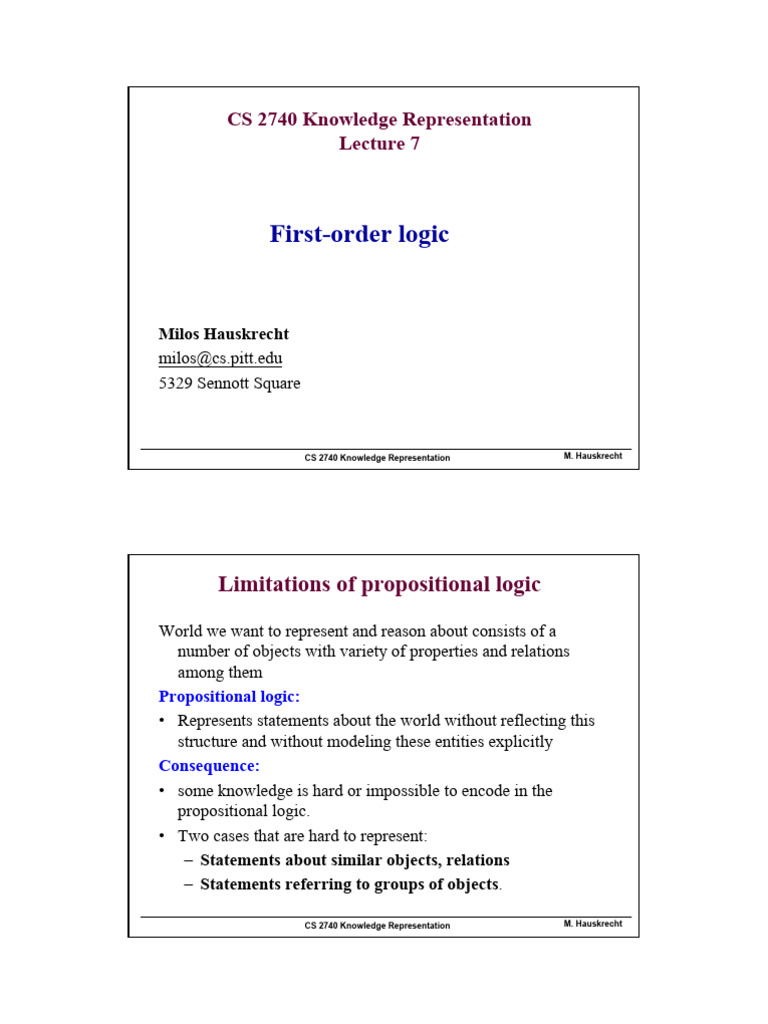 Class 7 | PDF | Interpretation (Logic) | First Order Logic