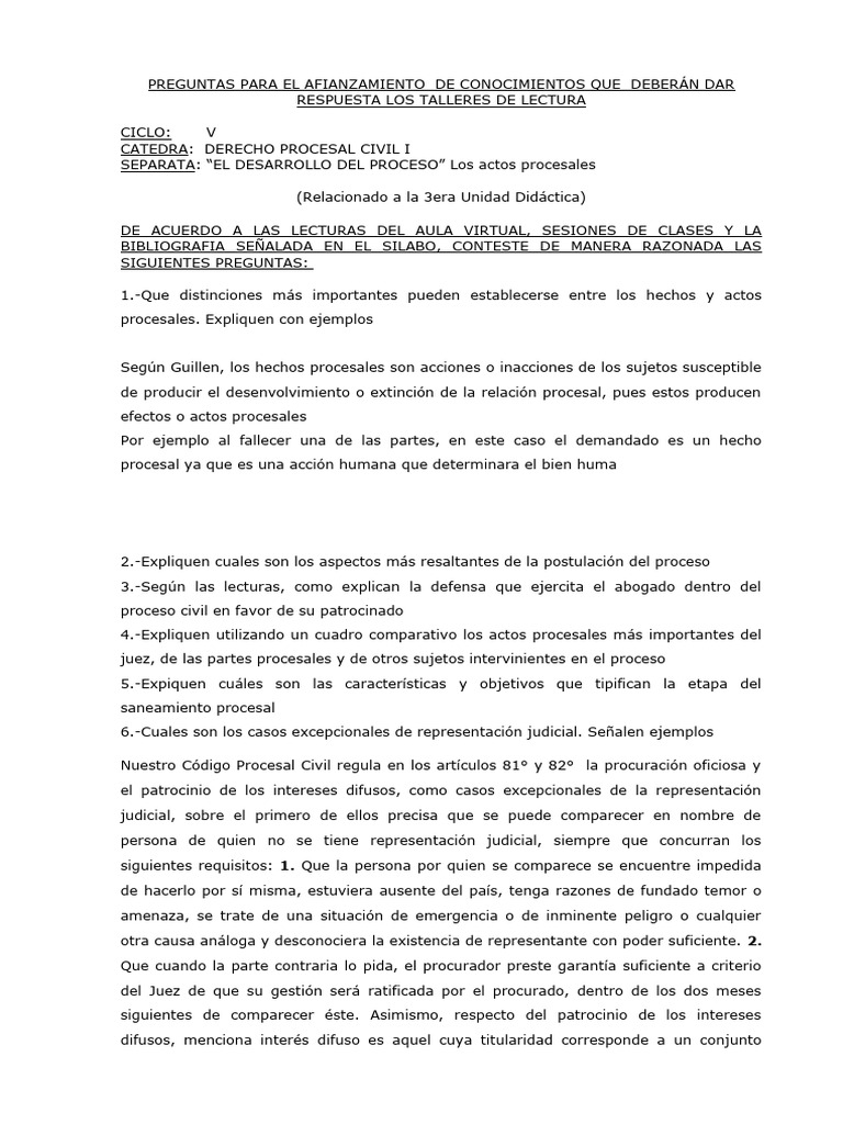 Procesal Civil | PDF | Evidencia (ley) | Ley procesal