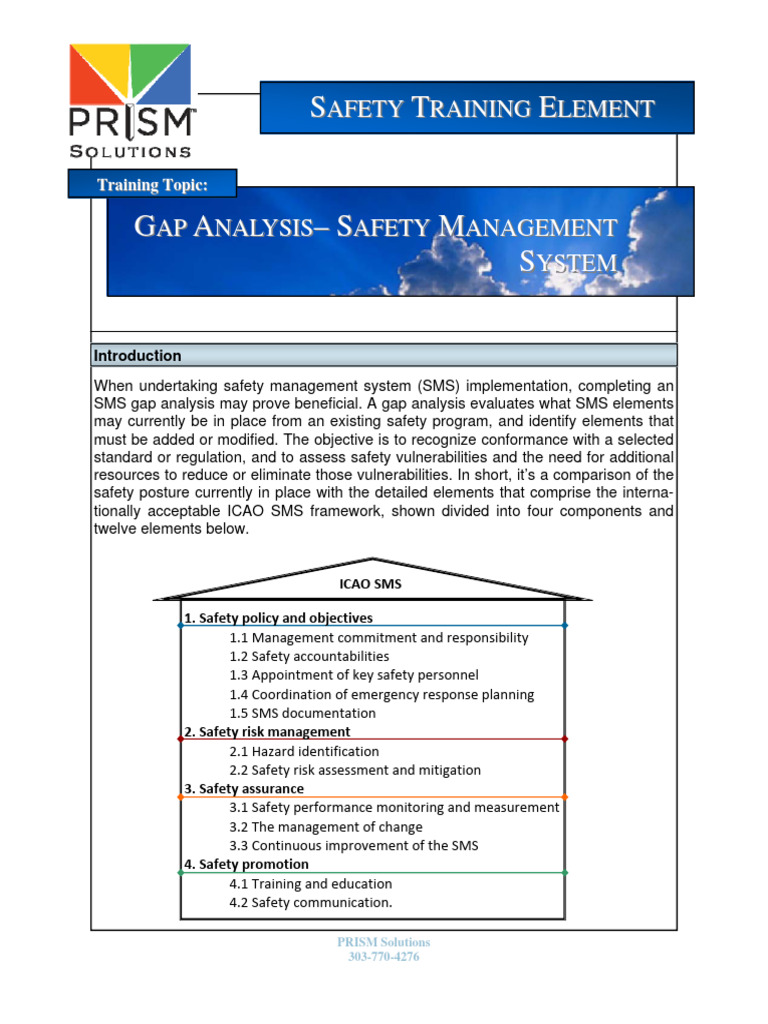 PRISM Safety Training Element - Gap Analysis | PDF | Risk | Risk Management