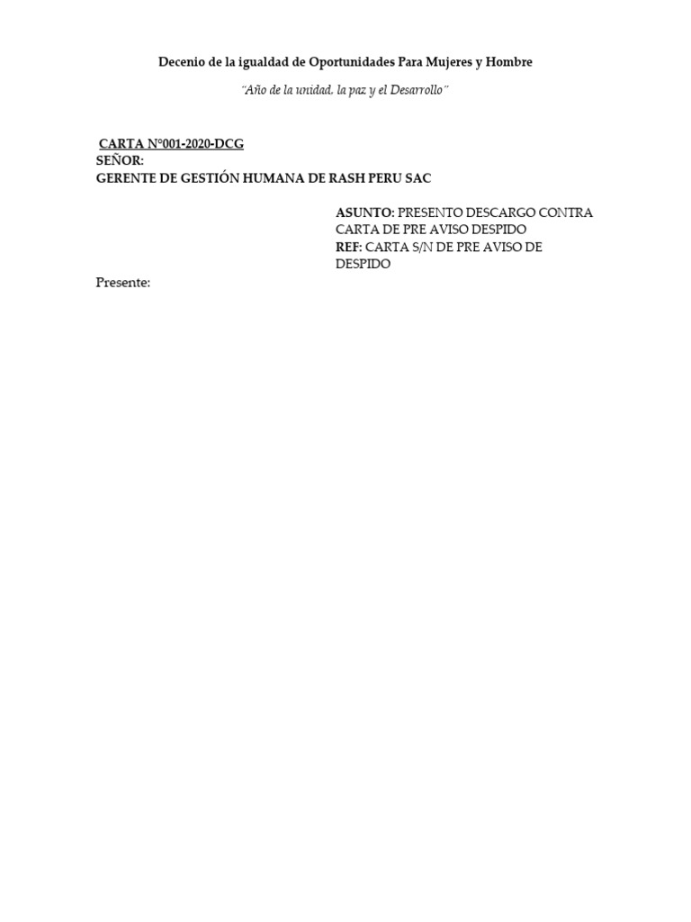 Defensa ante Preaviso de Despido | PDF | Business | Ventas