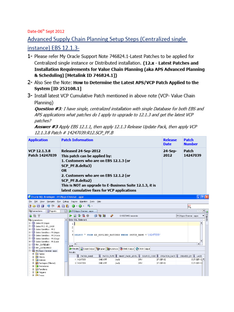 Advanced Supply Chain Planning Setup Steps | Download Free PDF | Sql | Pl/Sql