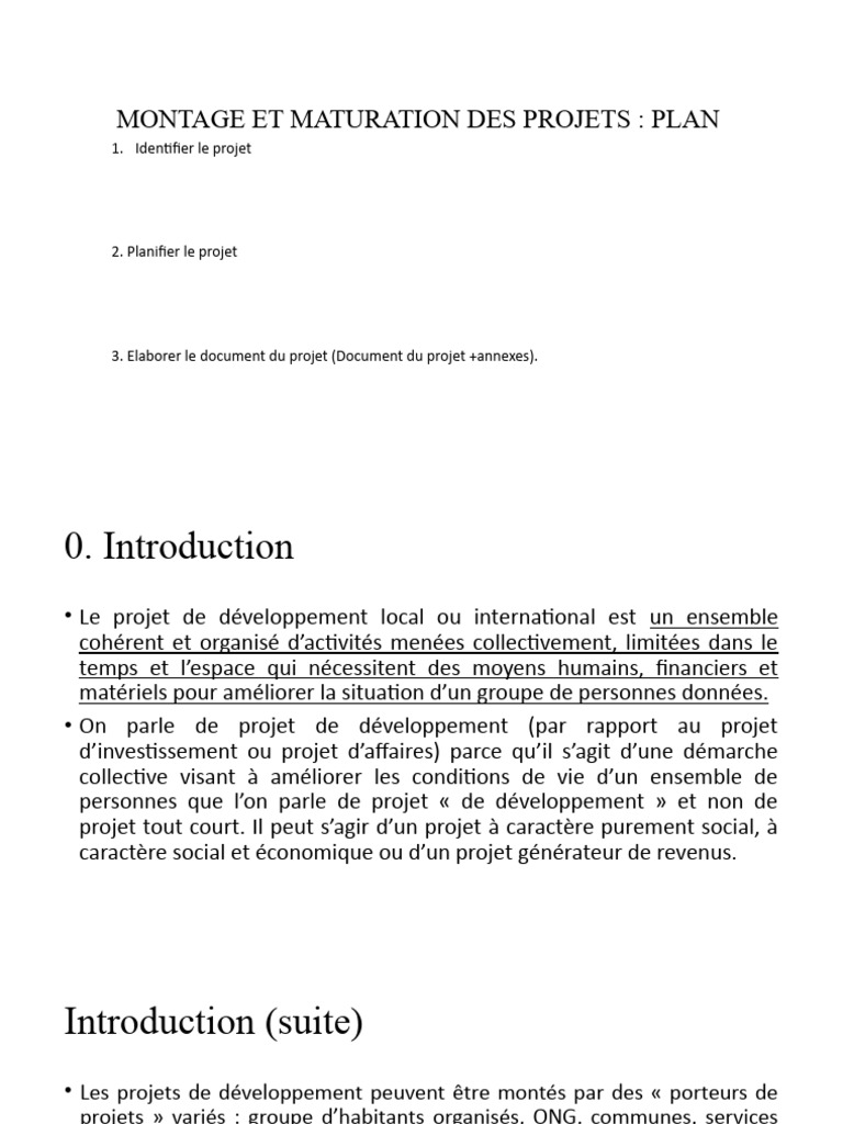 Module I Elements de Montage Et de Maturation Des Projets L2 Ri LMD Upn | PDF | Invalidité ...