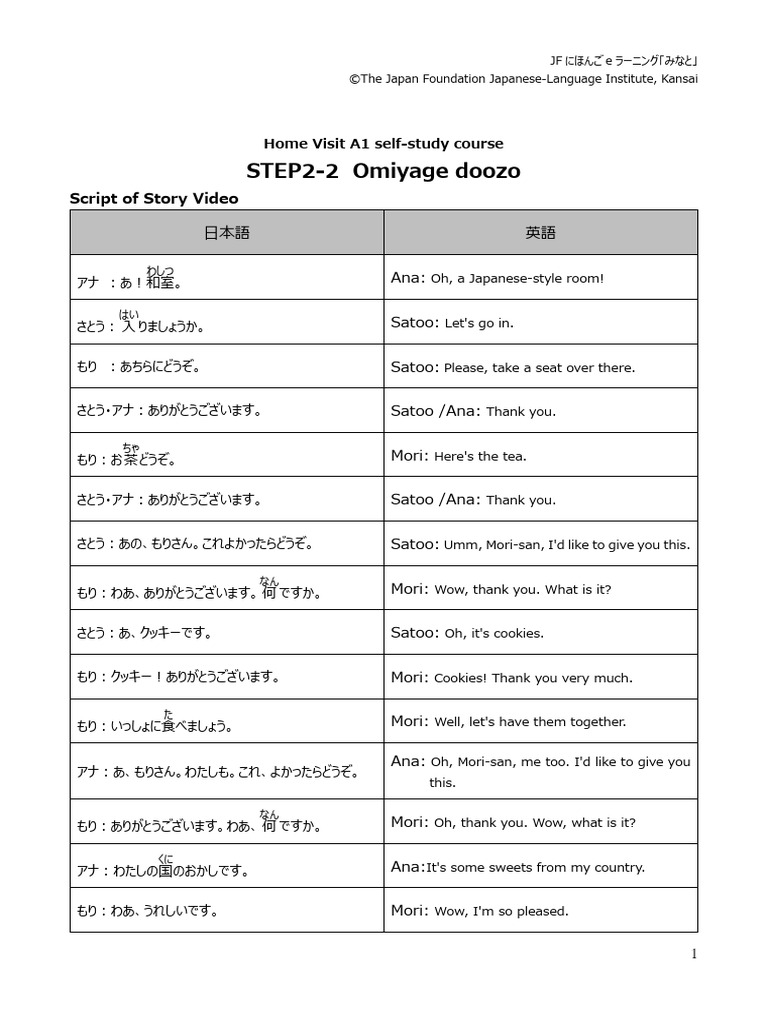 HomeVisit STEP2-2 Script | PDF