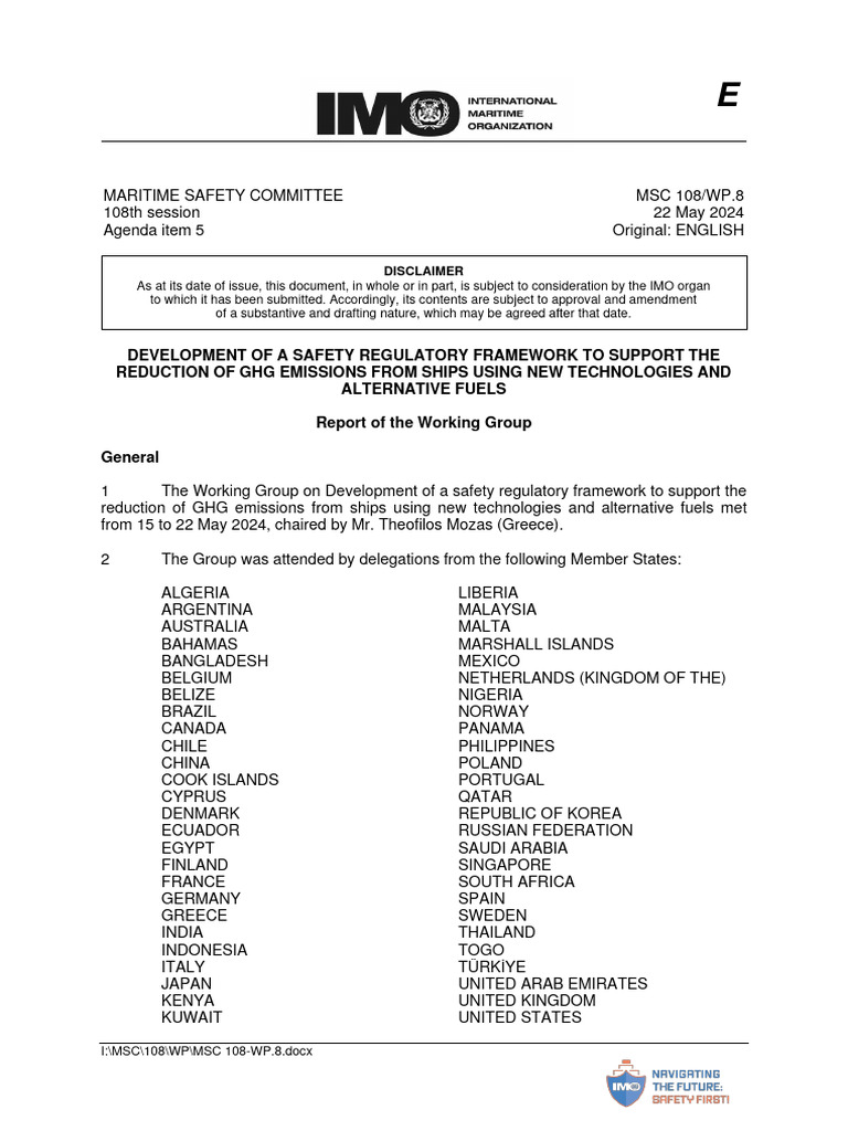 MSC 108-WP.8 - Report of The Working Group (Secretariat) | PDF ...