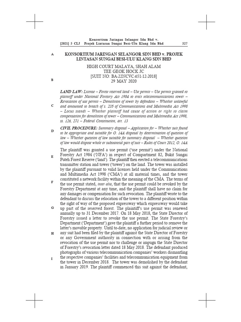 CLJ 2021 5 527 Mmu1 | PDF | Lawsuit | Damages