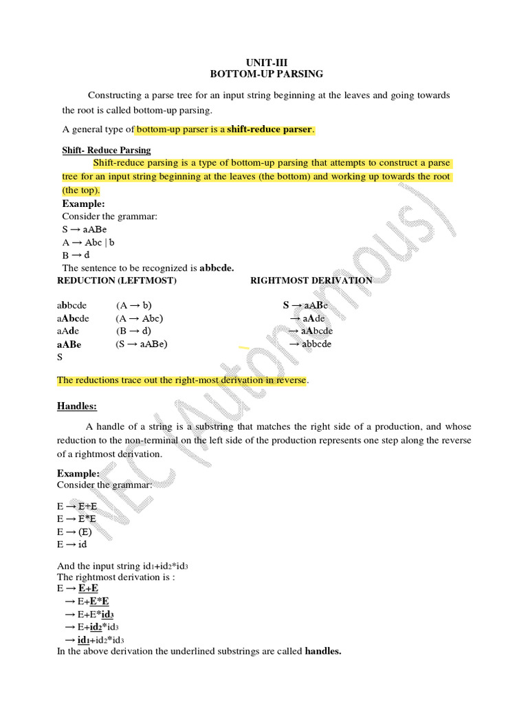 Cd-Unit-2 Part-2i | PDF | Parsing | Metalogic