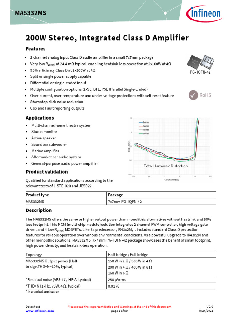 Infineon MA5332MS DataSheet v02 - 00 EN | PDF | Amplifier | Electrical Circuits