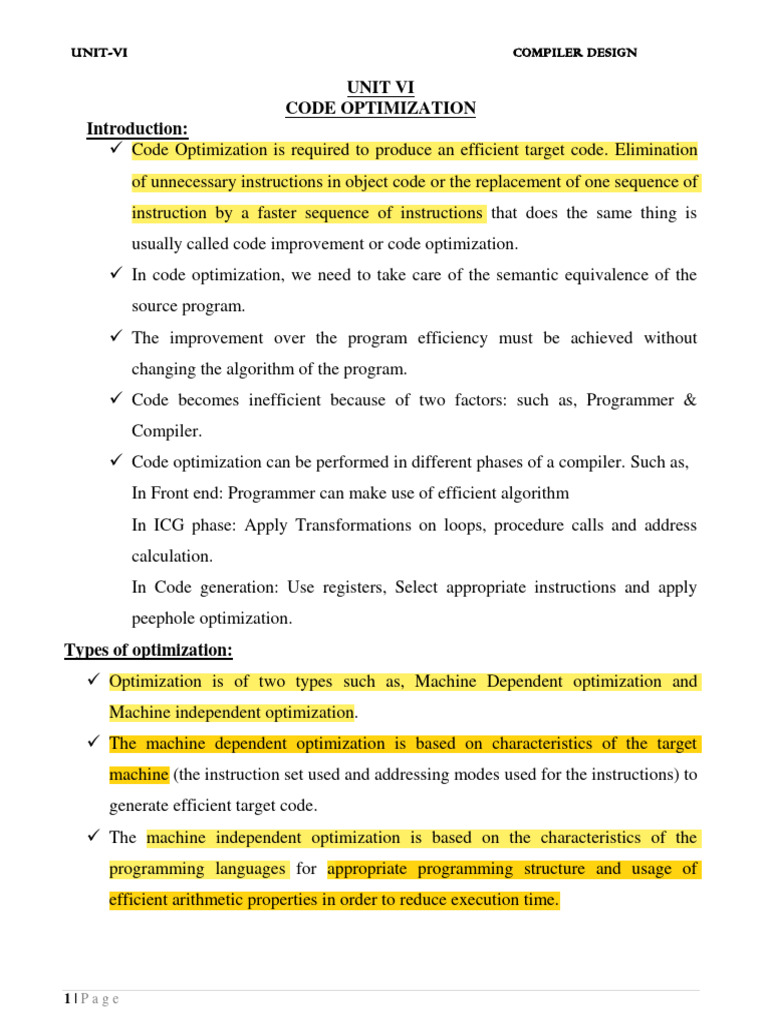 CD Unit 4 | PDF | Program Optimization | Computer Programming