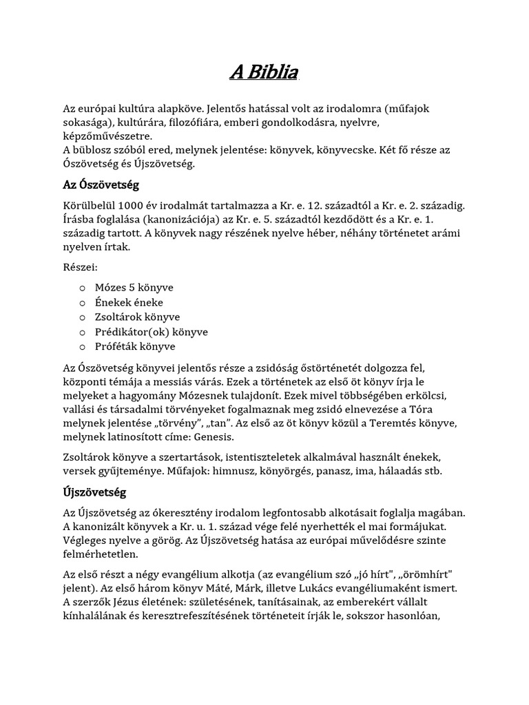 15. Bibliai motívumok az irodalomban | PDF