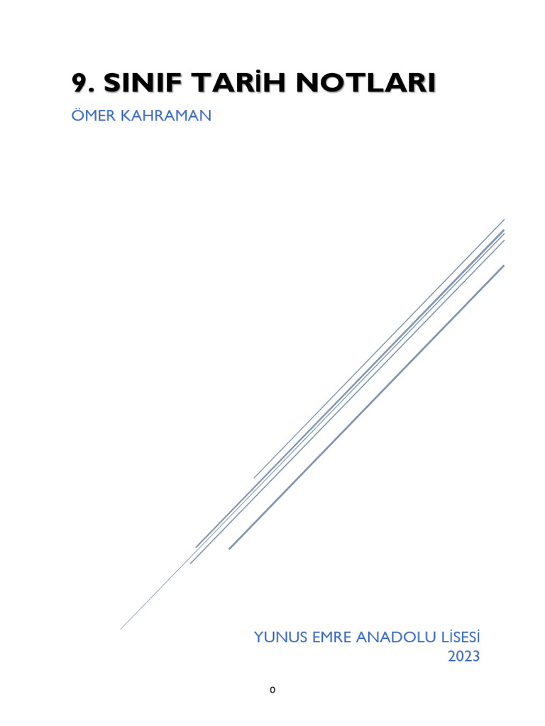 9. Sınıf Tarih Tüm Notlar | PDF