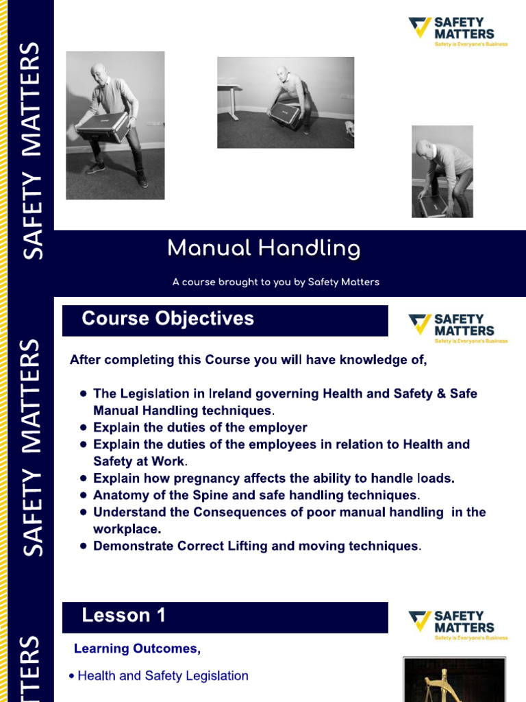 Manual Handling Course Presentation | PDF