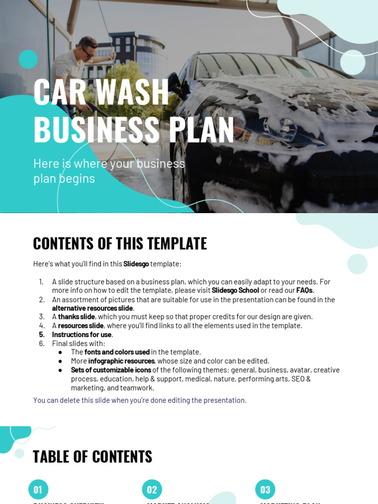 Car Wash Business Plan by Slidesgo | PDF | Planets | Solar System