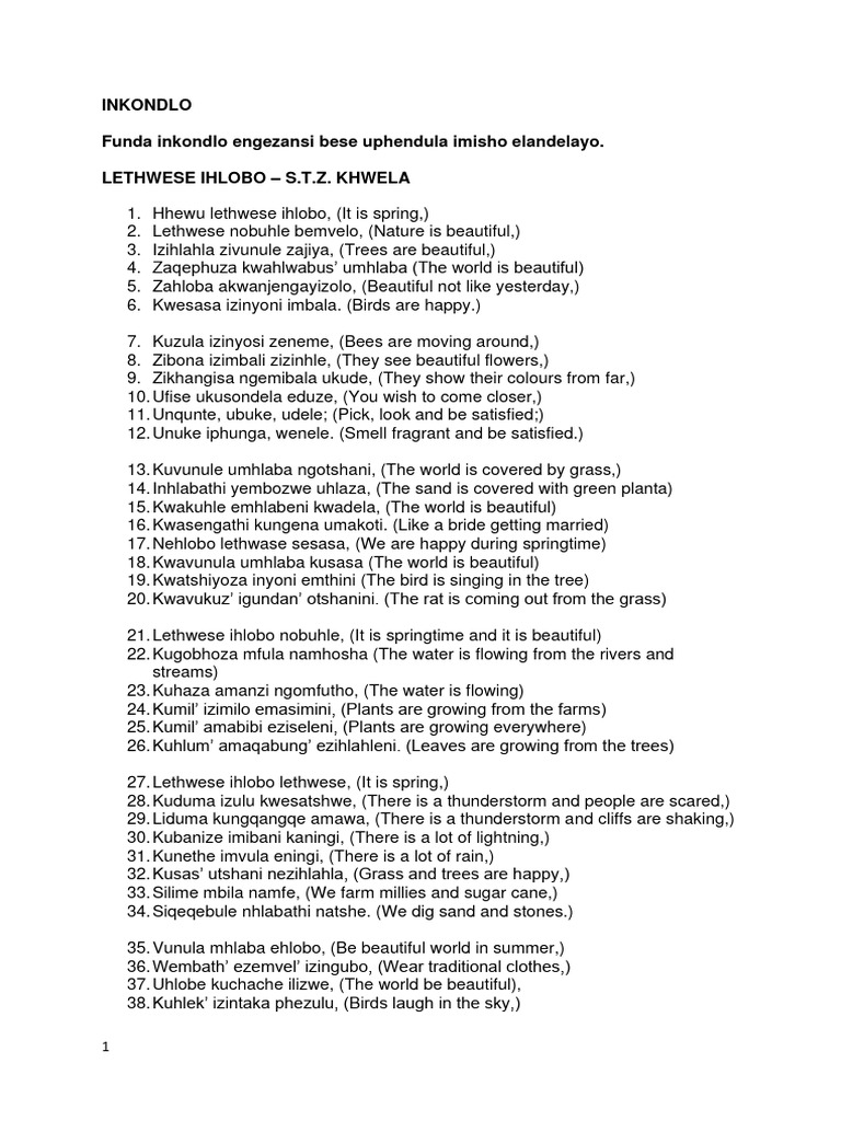 Lethwese Ihlobo Grade 10 TBM 2023 | PDF